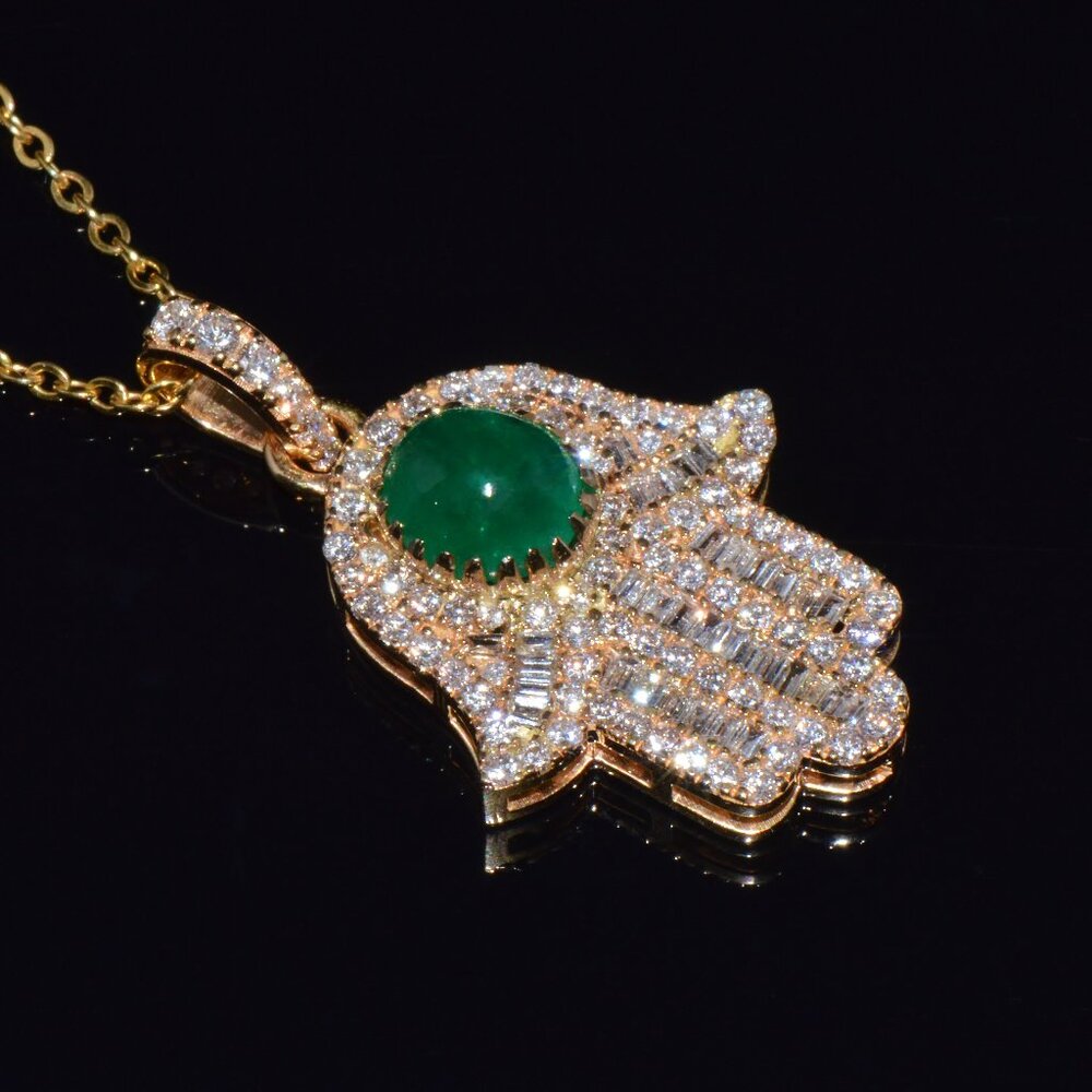 Certified Natural 3.26cts Vs F Diamond Emerald 18k So… - Gem